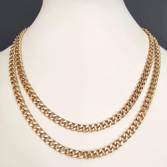 Jewelry | Double Strand Gold Chain Necklace | Poshmark